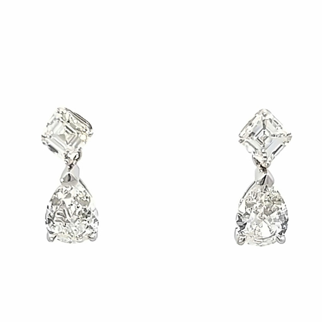 Pear Diamond Drop Earrings